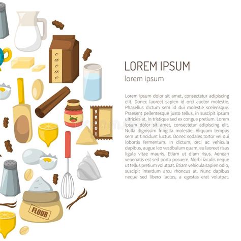 Fondo De Los Ingredientes De La Hornada De La Historieta Del Vector