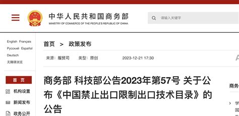 China Releases Catalog On “prohibited And Restricted Export