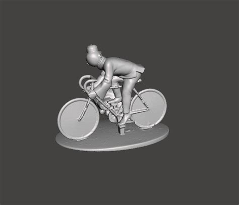 Stl File Figure Tintin Cyclist And Milu In Sangai The Blue Lotus・3d