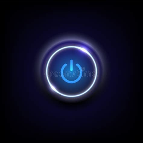Blue Glowing Power Button Stock Illustrations 1330 Blue Glowing
