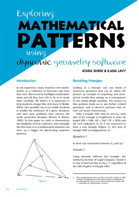 Pdf Exploring Mathematical Patterns Using Dynamic Geometry Software