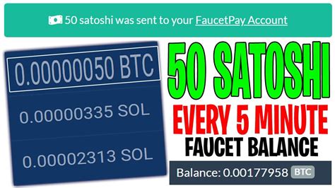 Bitcoin Satoshi Claim Every Minute Earn Free Bitcoin Instant Payout Faucetpay Wallet