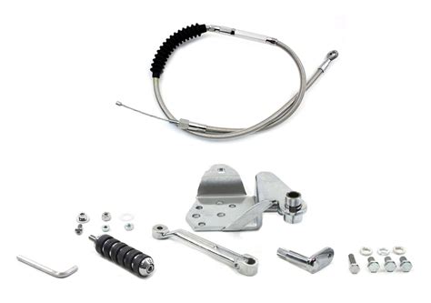 V Twin Mfg Chrome Foot Clutch Kit For Harley Softail 1986 1999