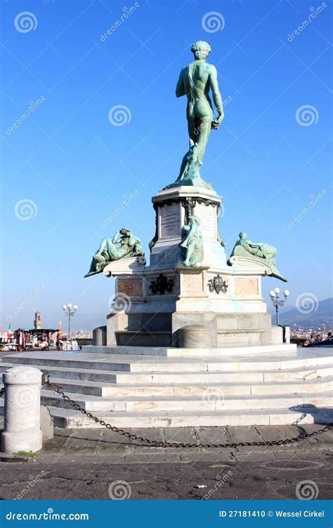 Bronze Statue At Piazzale Michelangelo Florence Stock Photo Image Of
