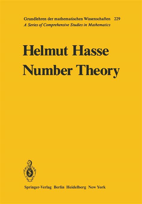 Number Theory Hasse Helmut Zimmer H G 9783540427490