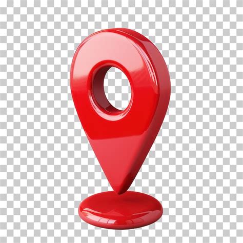 Premium PSD Red Map Pointer Icon On Transparent Background
