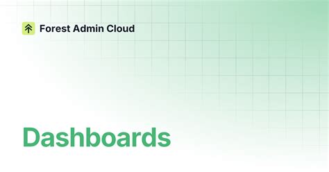 Dashboards Forest Admin Cloud