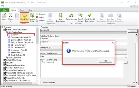 learn how to check your containers in the sage intelligence connector