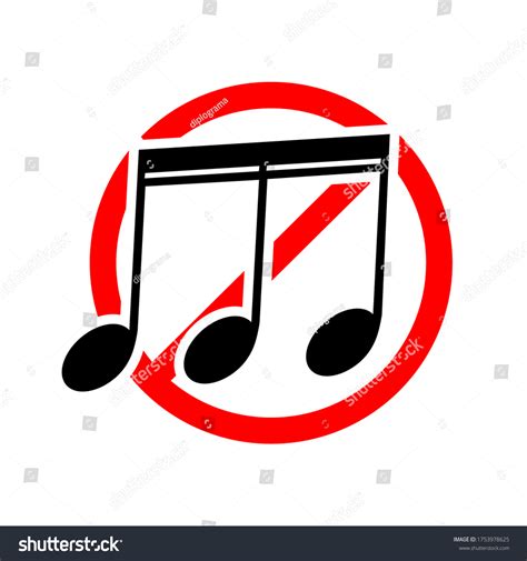 Music Not Allowed Sign Vector No เวกเตอรสตอก ปลอดคาลขสทธ Shutterstock