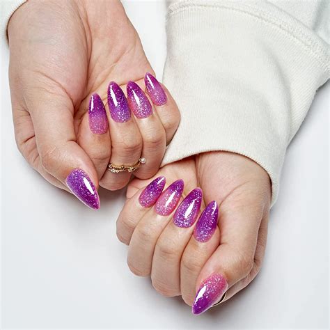 Purple Glitter Acrylic Nails