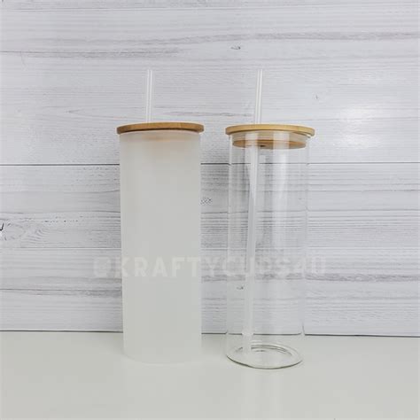 25oz Frosted Sublimation Glass Tumbler Krafty Cups 4 U