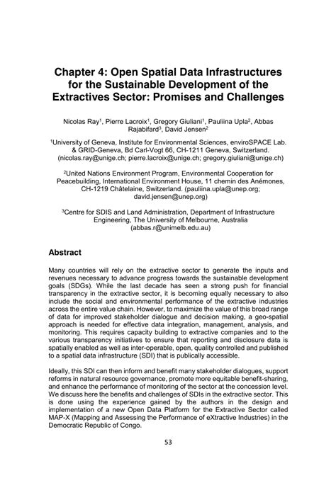 Pdf Open Spatial Data Infrastructures For The Sustainable Development