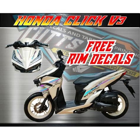 High Quality Custom Honda Click V3 Decals Vario Decals For Honda Click Free Rim Sticker