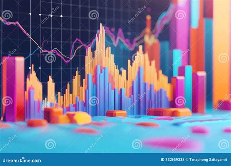 Colorful 3d Bar Graph Showing Growth And Data Trends A Colorful 3d Bar Graph With A Blue Orange