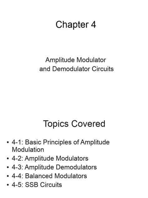 4 Amplitude Modulator And Demodulator Ci Pdf Detector Radio
