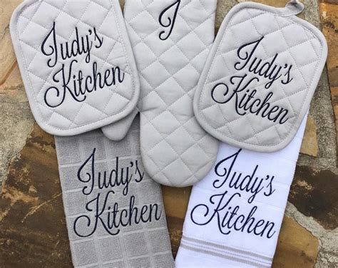 Personalized Kitchen Towel Set 5 Piece Kitchen Towel Set