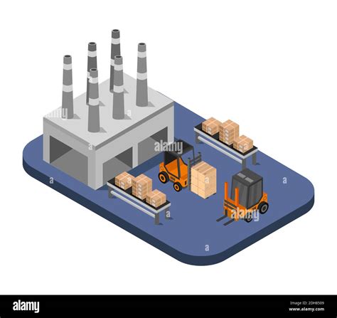 Isometric Industry Vector Graphic Illustration Stock Vector Image And Art