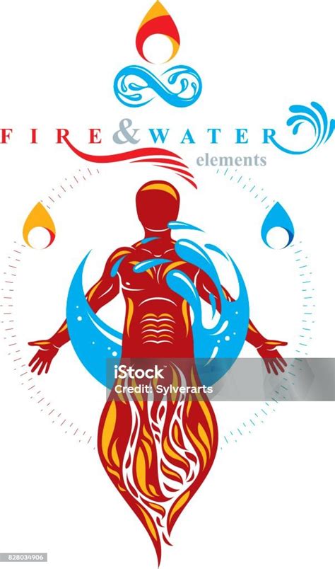 근육 질의 인간 신비한 개인의 벡터 그래픽 그림 무한 기호 파에서 만든 구성 연속 인간과 자연 조화입니다 가솔린에 대한 스톡 벡터 아트 및 기타 이미지 Istock