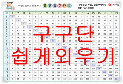 Ok구구단 쉽게 외우는 방법 구구단노래 19단외우기 네이버 블로그