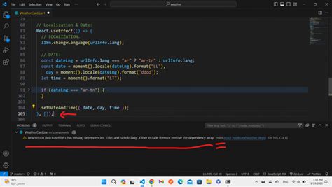 كيف اتفادى تنبيه ESLint في React عند استخدام useEffect Hook مع مصفوفة