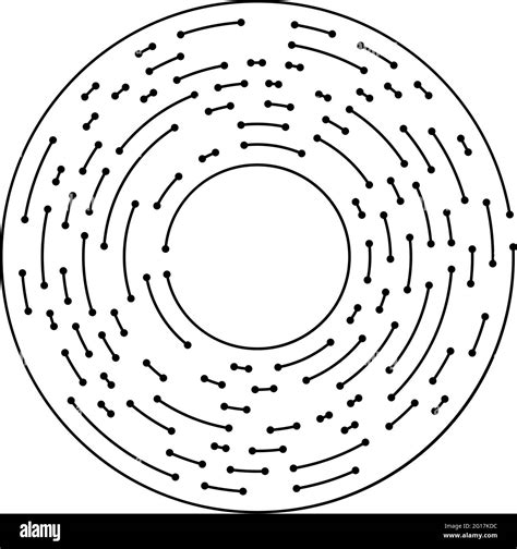 Circular Radial Lines With Nodes Points Stock Vector Illustration