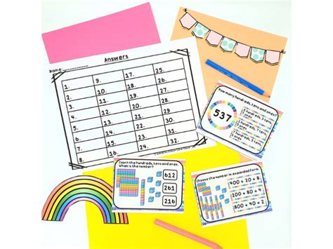 Place Value Activity Hundreds Tens Ones Base Ten Task Cards Group Activity Ks1 Carousel Year 2