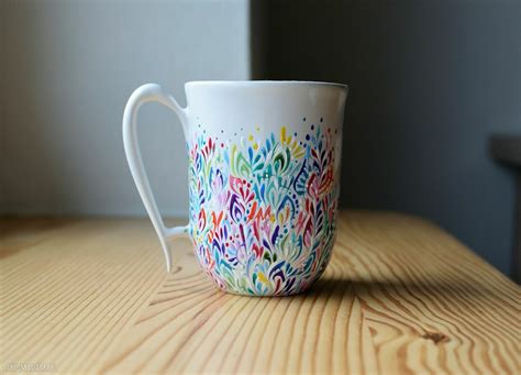kubki kubek ceramiczny ręcznie malowany multikolor 300 ml