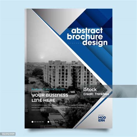 Laporan Tahunan Desain Templat Leaflet Brochure Flyer Ilustrasi Stok