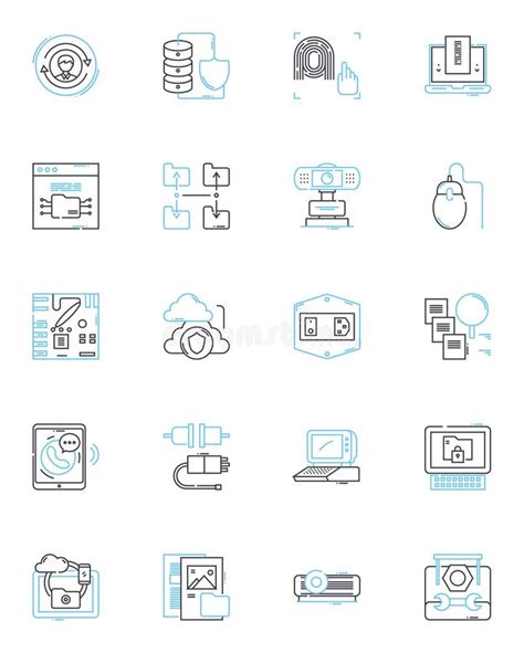 Video Tools Linear Icons Set Edit Record Stream Encode Cut Merge Crop Line Vector And