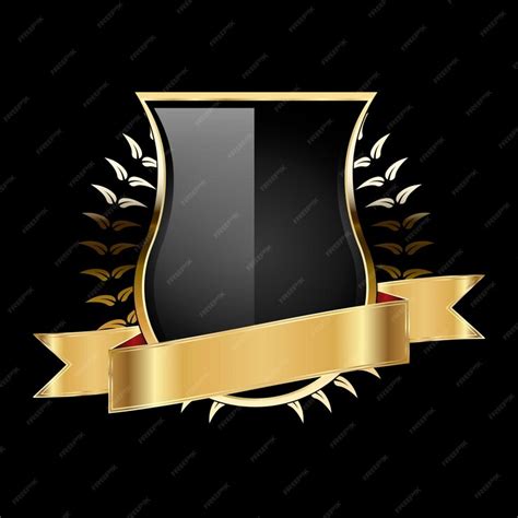 Premium Vector Luxury Golden Black Shield Badges And Labels Retro