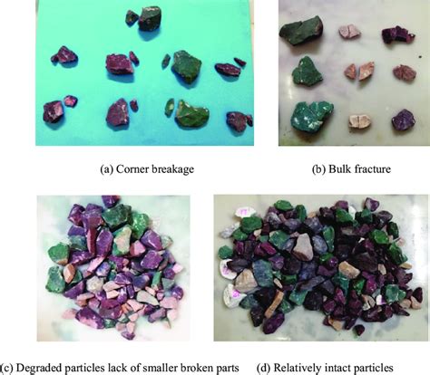 Examples Of Degraded And Intact Ballast Particles After Test