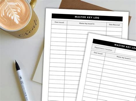 Master Key Log Master Key Register Master Key Record Key Tracking