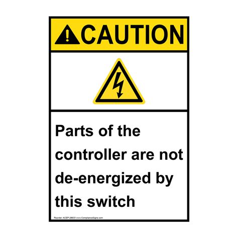 portrait ansi parts of the controller sign with symbol acep 28633