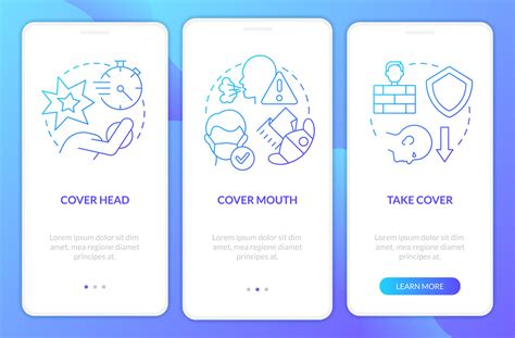 Actions Outside During Nuclear Attack Blue Gradient Mobile App Screen