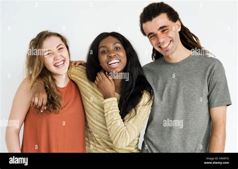 Diverse Group Of Friends Having Fun Stock Photo Alamy