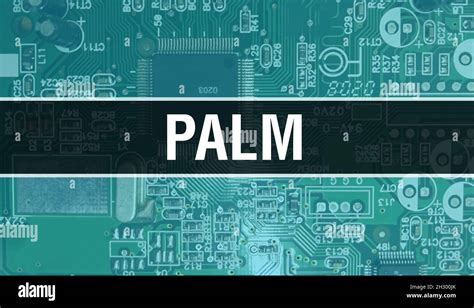 Palm With Electronic Components On Integrated Circuit Board Backgrounddigital Electronic
