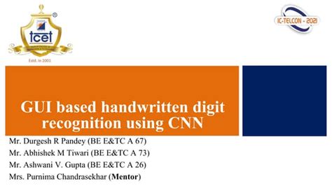 Gui Based Handwritten Digit Recognition Using Cnn Pptx Computing Technology And Computing