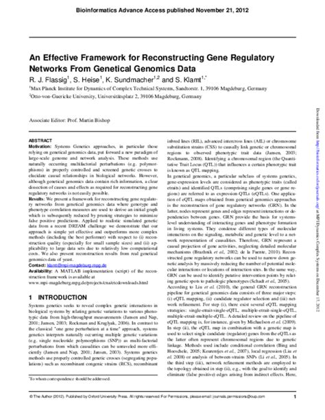 Pdf An Effective Framework For Reconstructing Gene Regulatory Networks From Genetical Genomics