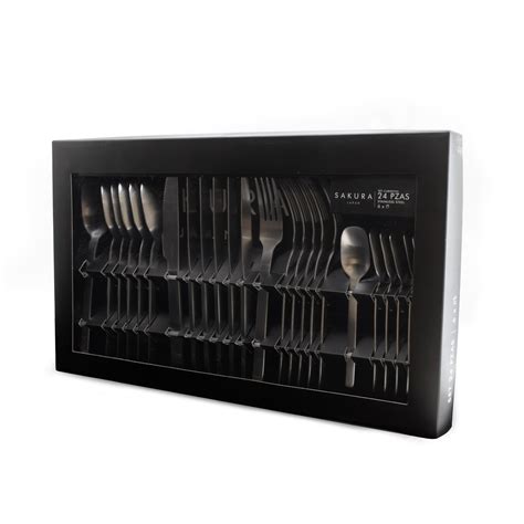 Letotoncasa Set X24 Pzas Cubiertos Sakura Matt Stailess Steel
