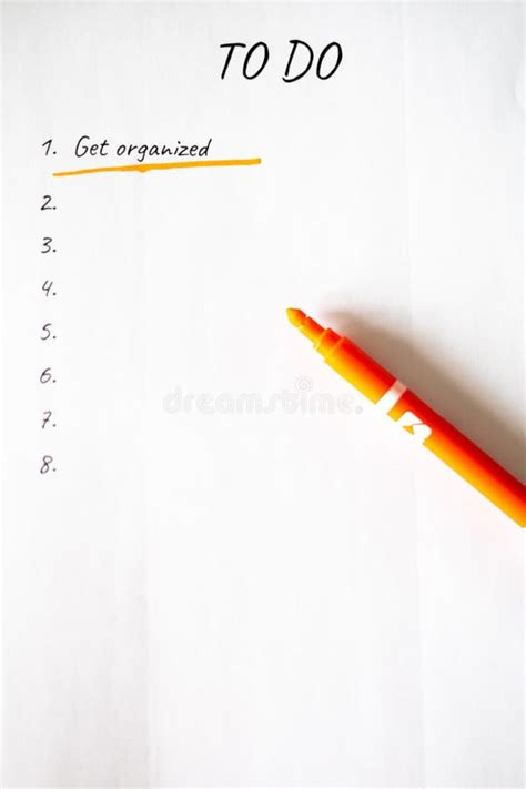 The Paper Is A To Do List With A Red Pen Stock Image Image Of List