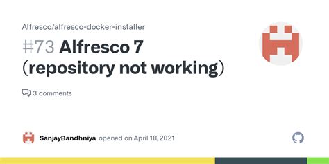 alfresco 7 repository not working · issue 73 · alfresco alfresco