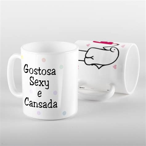 Caneca Flork Gostosa Sexy E Cansada Shopee Brasil