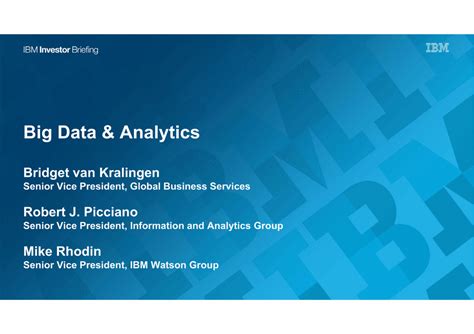 Ibm Big Data Ibm Big Data Business Analytics