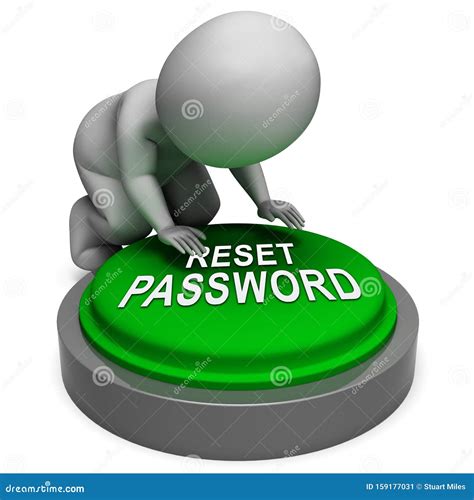 Reset Password Button To Redo Security Of Pc 3d Illustration Stock