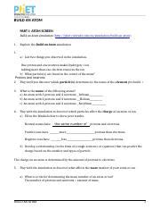 Phet Atoms Docx BUILD AN ATOM PART I ATOM SCREEN Build An Atom Simulation Phet