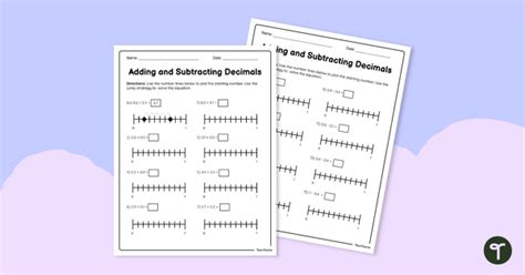 adding and subtracting decimals worksheet teach starter