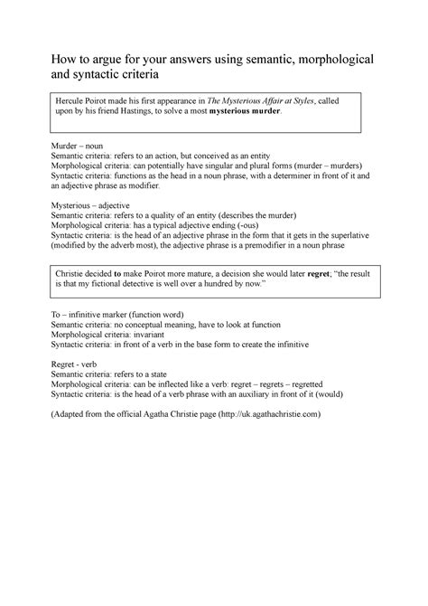 How To Argue For Your Answers Using Semantic Morphological And