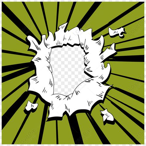 Cartoon Style Green Comic Book Holebook Holecartoon Comics Free Png