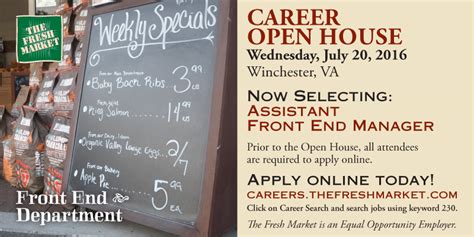 Active Job Openings Assistant Front End Manager Job Openings In