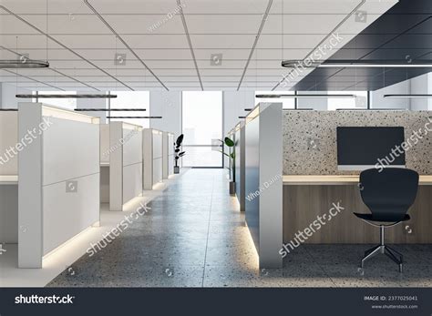New Coworking Office Interior Sketch Project Stock Illustration